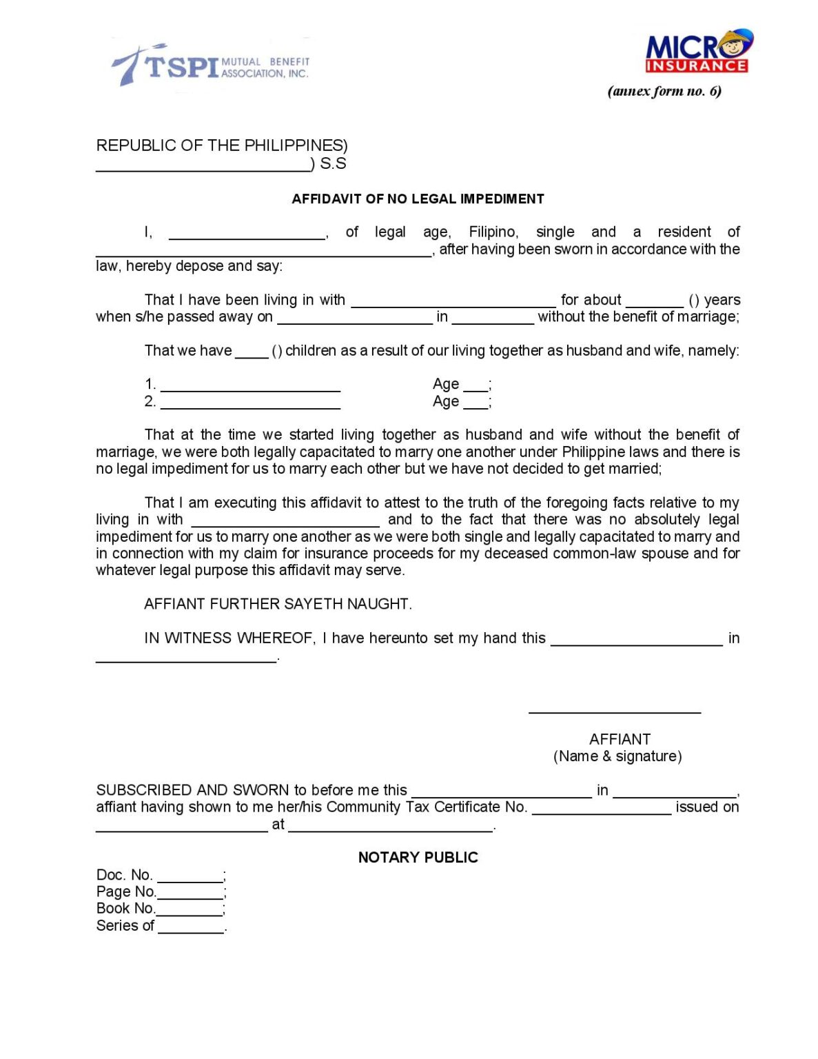DOWNLOADABLE FORMS